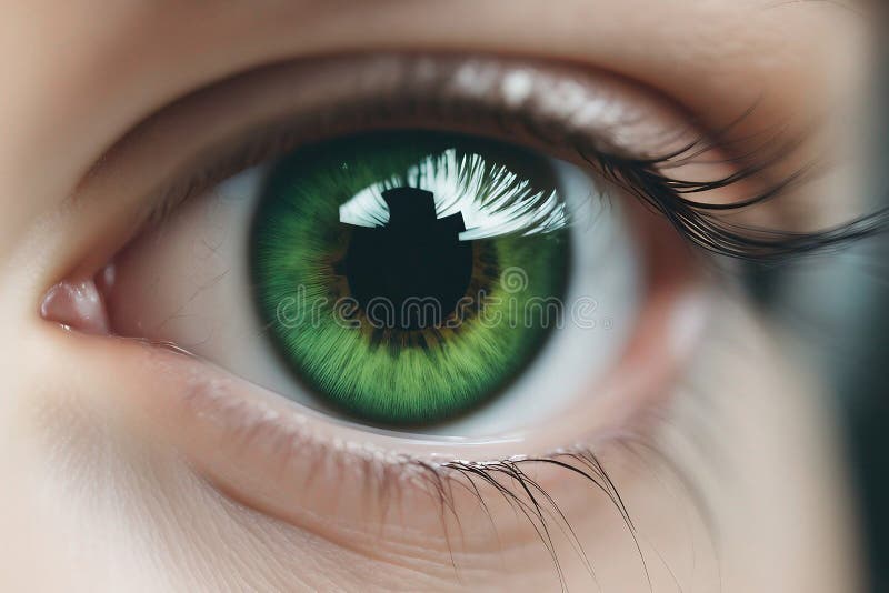 Iris Eyes. Eye Close-up. Green Glitter Eye Iris. Selective Focus. AI ...