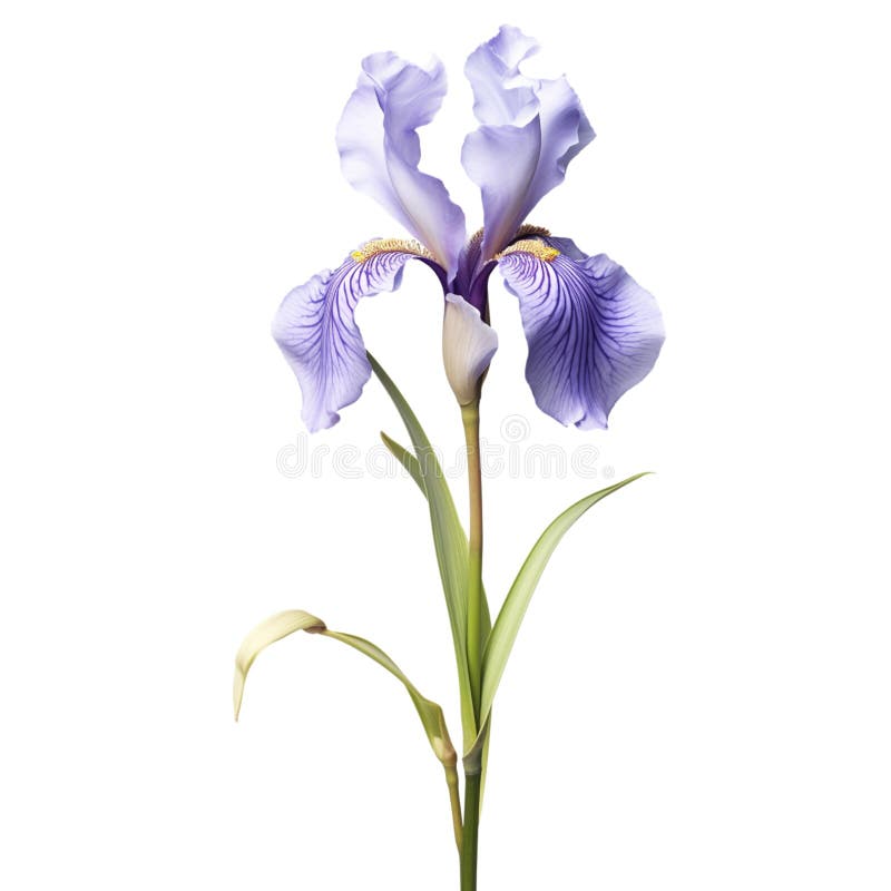 Iris Flower on Transparent Background Stock Illustration - Illustration ...