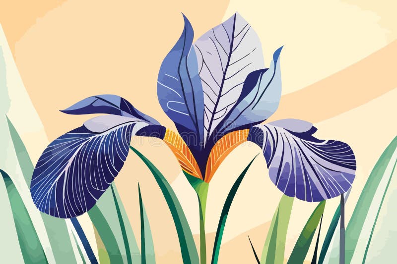 Iris Flower Watercolor Art and Illustration Created with Ai Stock ...