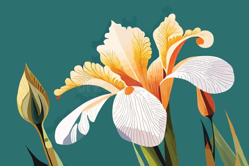 Iris Flower Watercolor Art and Illustration Created with Ai Stock ...