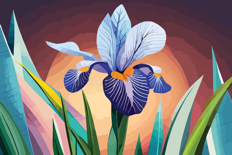 Iris Flower Watercolor Art and Illustration Created with Ai Stock ...