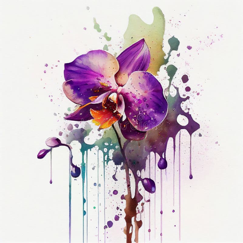 Iris Flower Watercolor Style Generative AI Stock Illustration ...