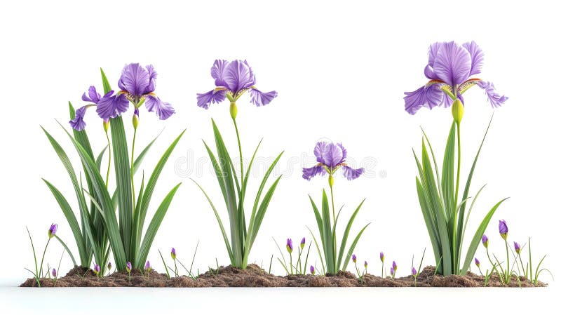 Iris Plant from Young Plant To Full-grown Compare Difference Real Size ...