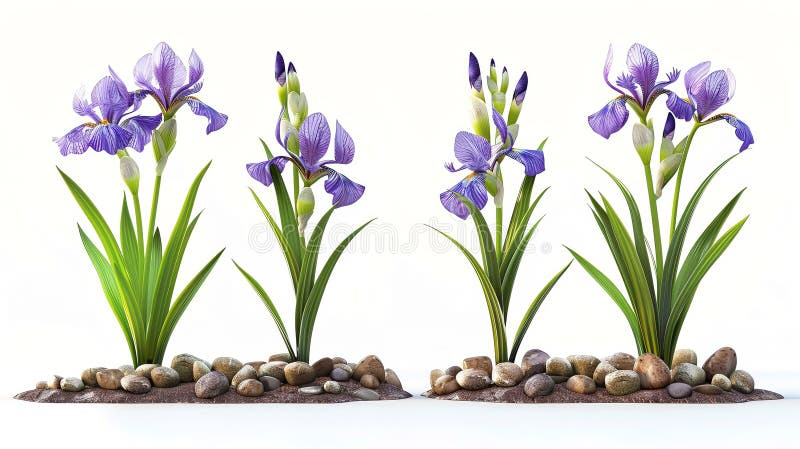 Iris Plant from Young Plant To Full-grown Compare Difference Real Size ...