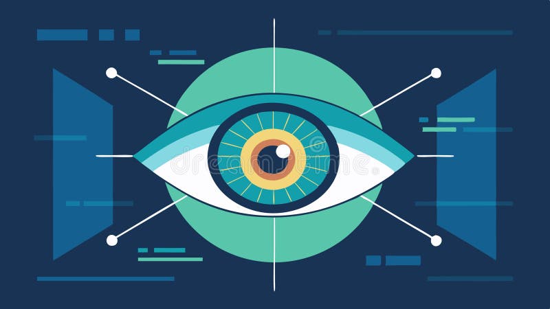 Iris Recognition System a Stylized Eye with Intricate Details Facing a ...