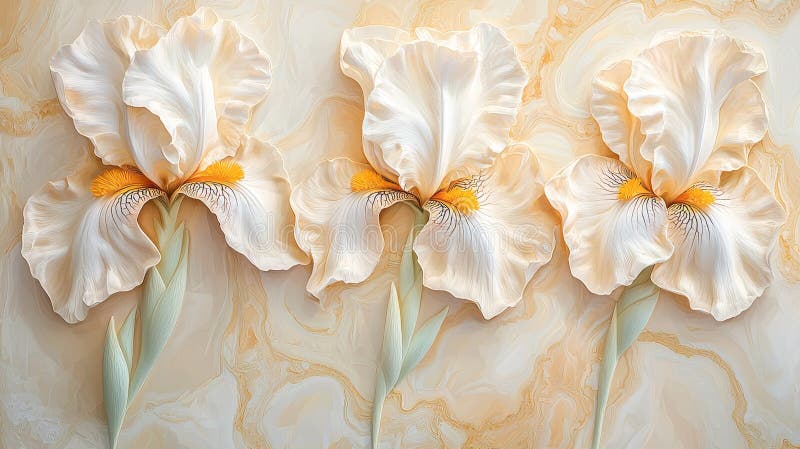 Iris Relief Sculpture: Detailed and Textured Iris Artwork, Ideal for ...