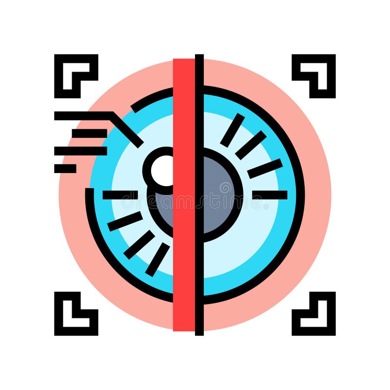 Iris Scan Biometric Color Icon Vector Illustration Stock Illustration ...