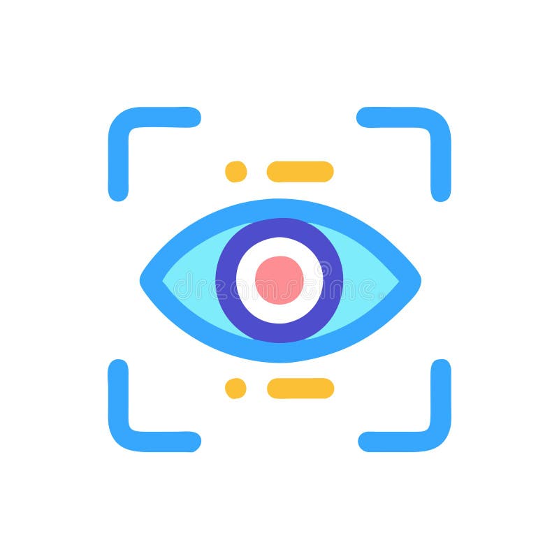 Iris Scanner Icon for Biometric Security Stock Illustration ...