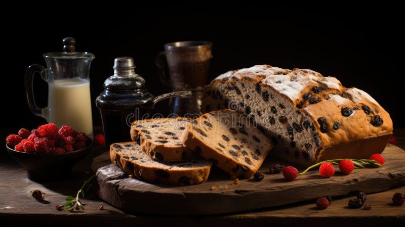 An Irish Barmbrack within a Rustic Setting Stock Illustration ...