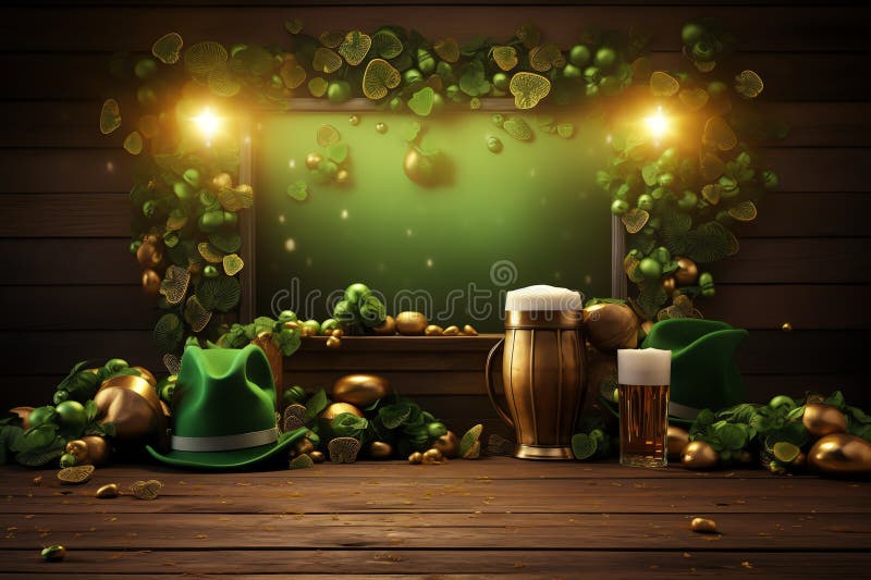 Irish Beer Background Digital Paper Stock Illustration - Illustration ...