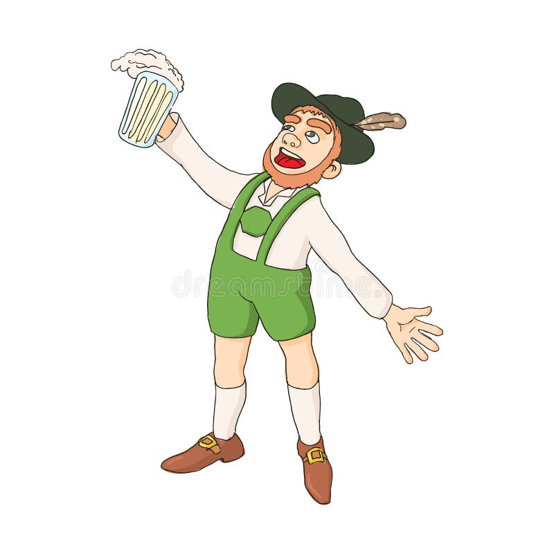 Irish with Beer Icon, Cartoon Style Stock Vector - Illustration of brew ...