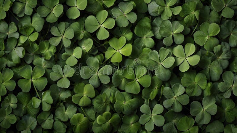 Irish Botanical Green Clover Shamrock Luck Pattern Stock Illustration ...