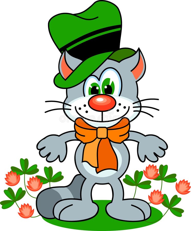 Irish cat stock vector. Illustration of cartoon, luck - 8230898