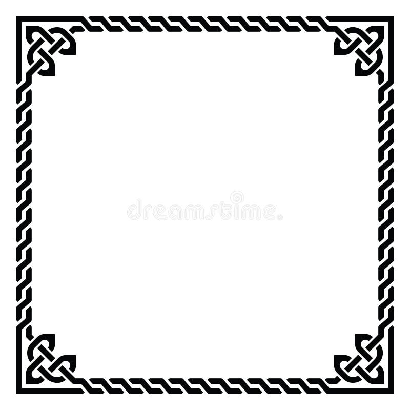 Irish Celtic Vector Square Frame Design - Traditional Greeting Card and ...