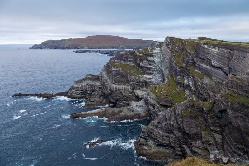 Beachside Cliffs Covered in Wild Flowers. Stock Photo - Image of bloom ...