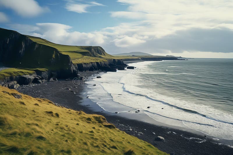 Irish Coastline Background Digital Paper Stock Illustration ...