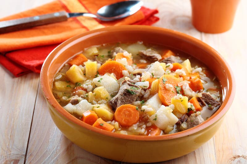 Irish Coddle on a Rustic Table Stock Image - Image of coddle, copyspace ...