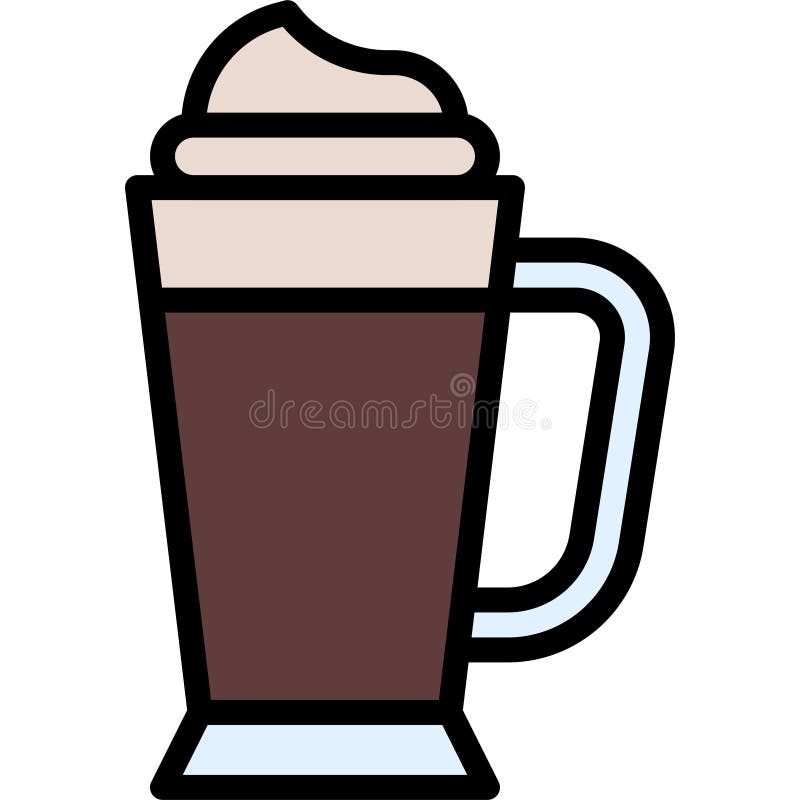 Irish Coffee Cocktail Icon, Alcoholic Mixed Drink Vector Stock Vector ...