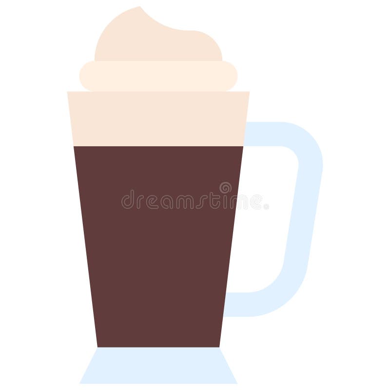 Irish Coffee Cocktail Icon, Alcoholic Mixed Drink Vector Stock Vector ...