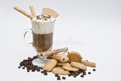 Irish coffee with cookies. stock photo. Image of caffeine - 12751868