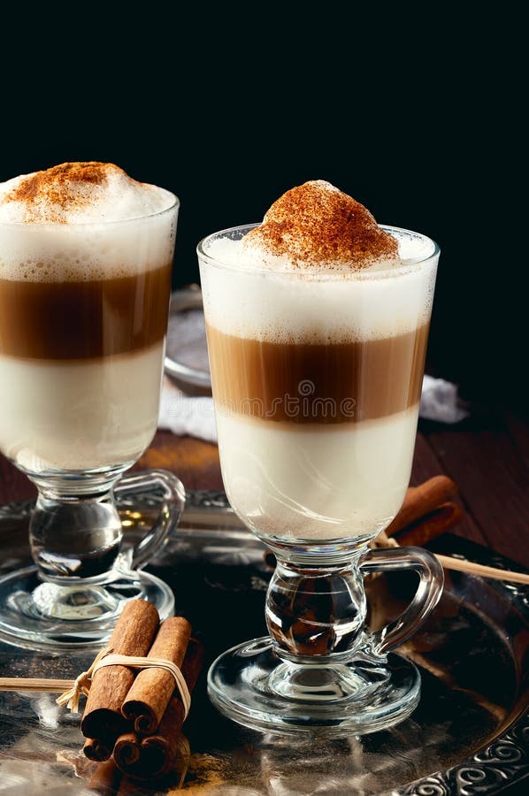 Irish Coffee Cup Filled Latte Poured Layers Stock Image - Image of ...