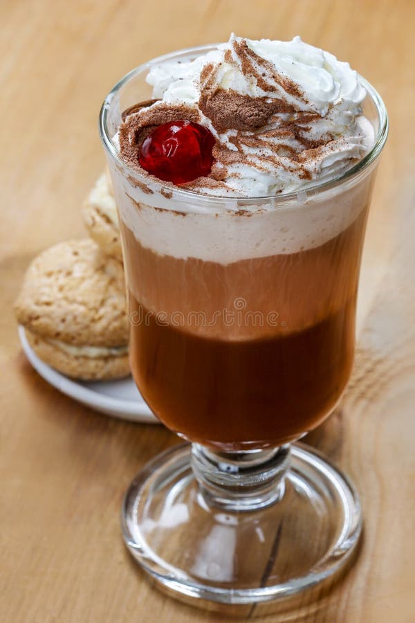 Irish Coffee and Stack of Cookies Stock Photo - Image of cafe, cocktail ...