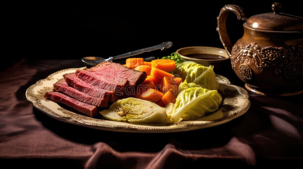 Irish corn beef cabbage stock illustration. Illustration of holiday ...