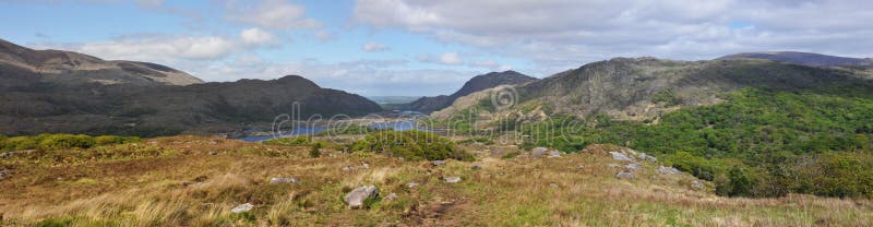 Irish Countryside with Hills and a River Stock Image - Image of irish ...