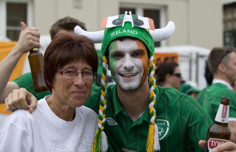 Irish fan in Poznan. editorial photography. Image of ireland - 25405017