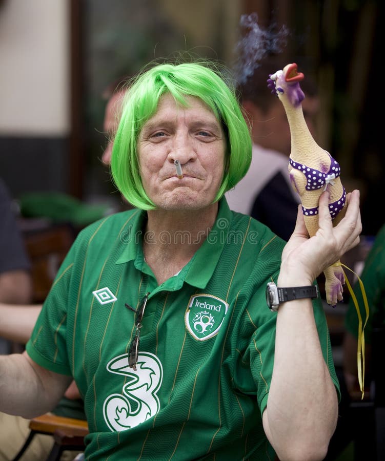 Irish fan in Poznan editorial stock image. Image of irish - 25454739