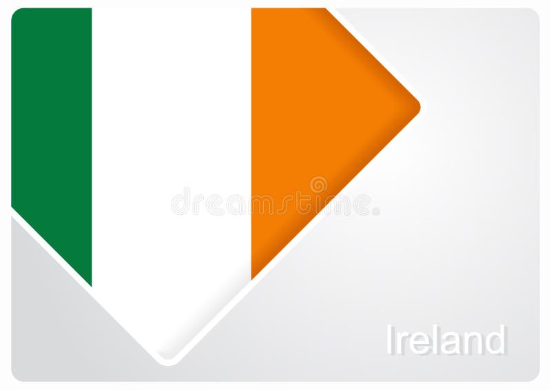 Irish Flag Wavy Ribbon Background. Vector Illustration. Stock Vector ...