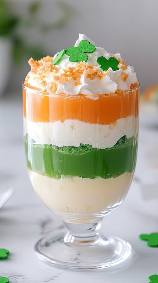 Irish Flag-inspired Parfait with Orange, White, and Green Layers. Pic ...