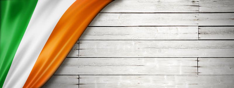 Irish Flag on Old White Wall Banner Stock Image - Image of europe ...