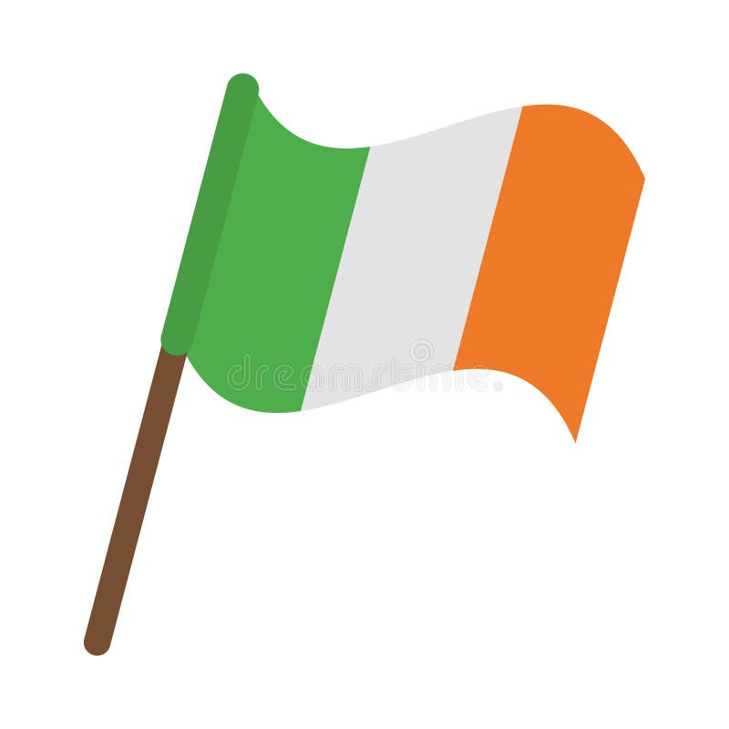 Irish flag pole stock vector. Illustration of country - 143376500