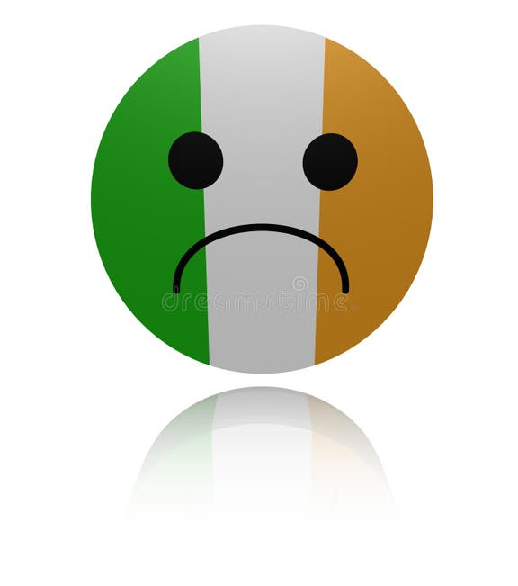 Irish Flag Sad Icon with Reflection Illustration Stock Illustration ...