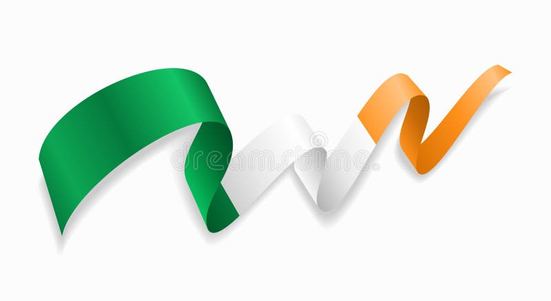 Irish Flag Wavy Abstract Background. Vector Illustration. Stock ...