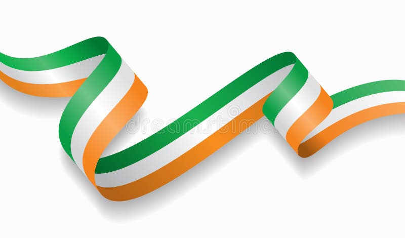 Irish Flag Wavy Abstract Background. Vector Illustration. Stock ...