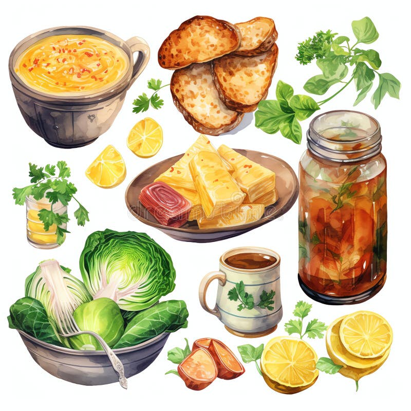 Irish food watercolor stock illustration. Illustration of patrick ...