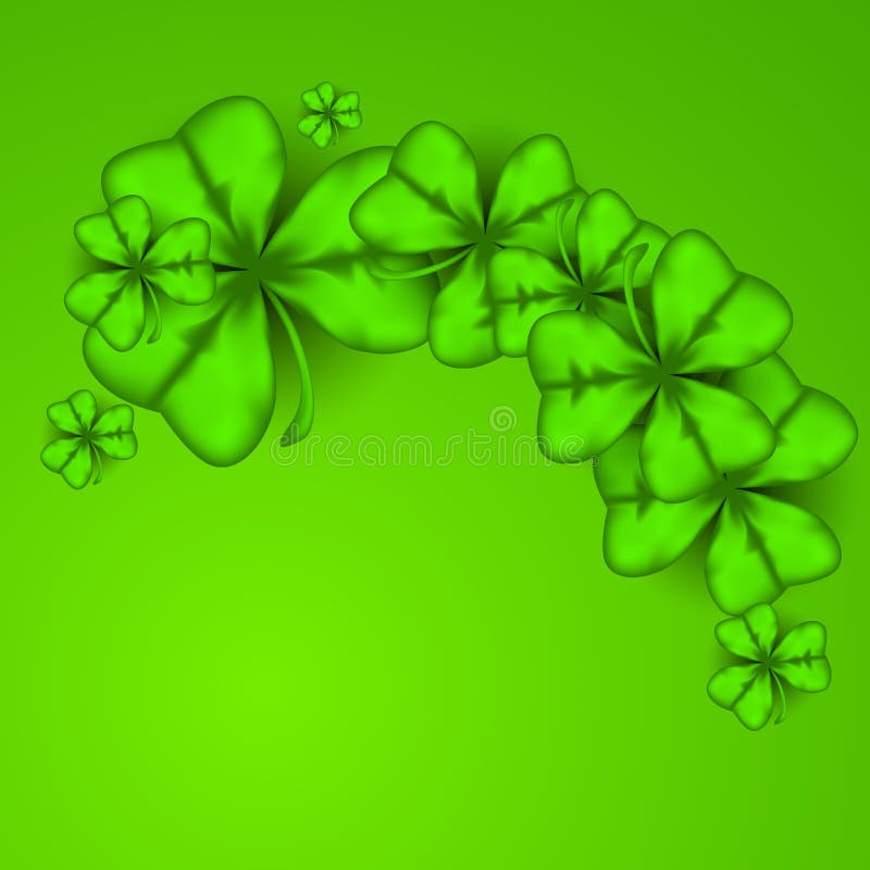 Irish Four Leaf Lucky Clovers Background Stock Illustration ...