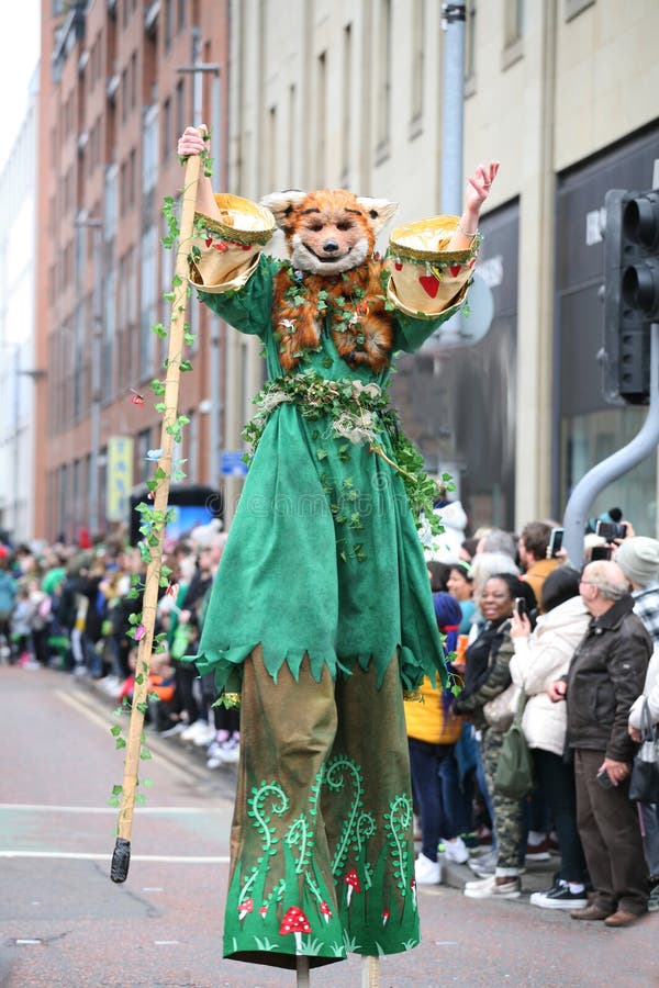 Irish Fox Costume during St Patricks Day Parade Belfast Editorial ...