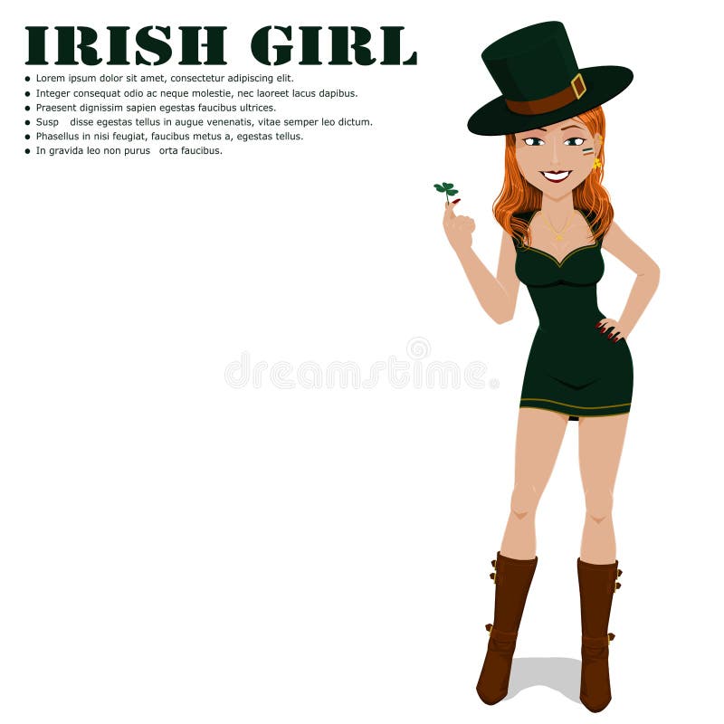 Irish Girl on Transparent Background Stock Vector - Illustration of ...