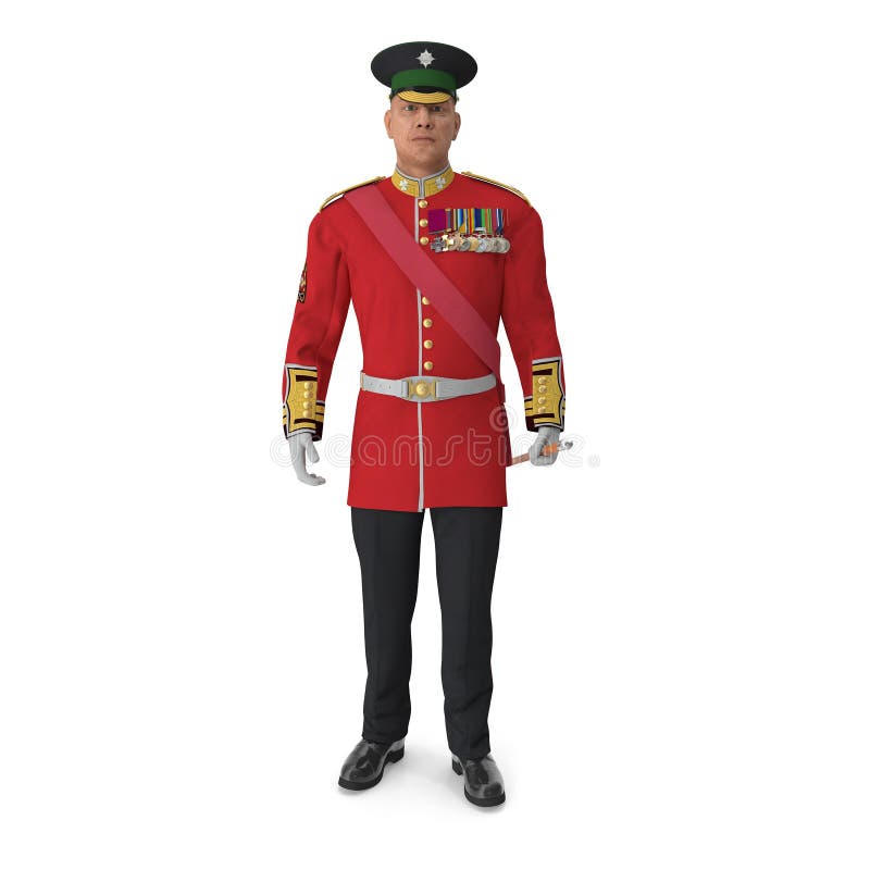 Irish Guard Sergeant on White. 3D Illustration Stock Illustration ...