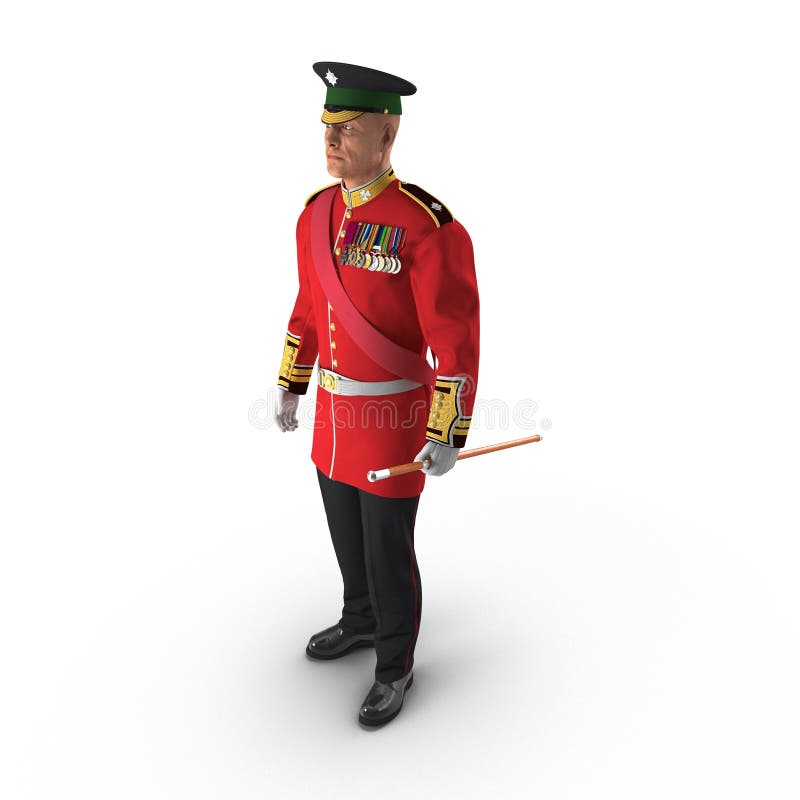 Irish Guard Sergeant on White. 3D Illustration Stock Illustration ...