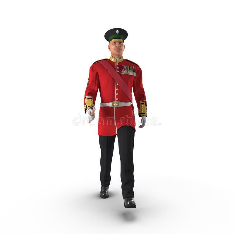 Irish Guard Sergeant on White. 3D Illustration Stock Illustration ...