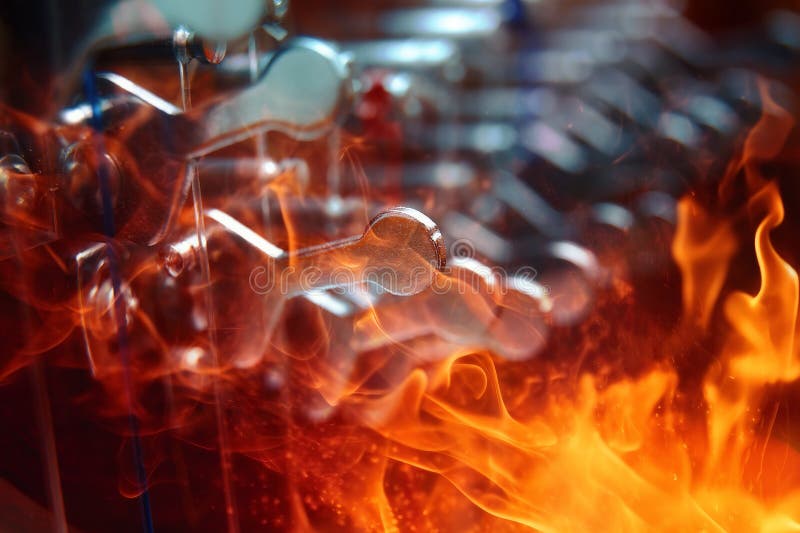 Irish Harp Music Instrument Closeup. Blur Background. Fire Effect ...