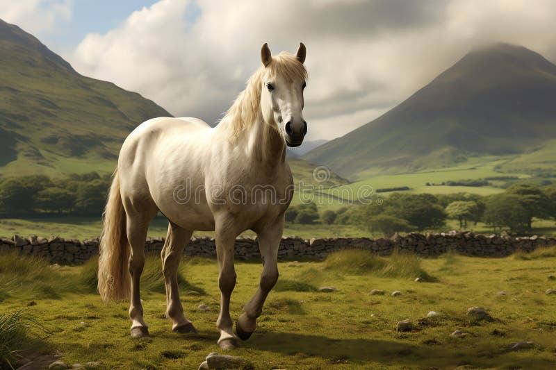 Irish Horse Background Digital Paper Stock Illustration - Illustration ...