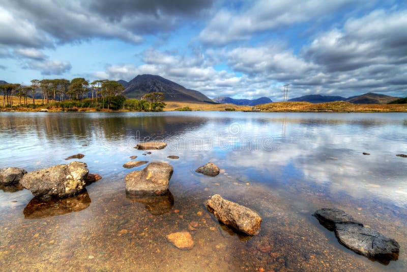Irish lake of Connemara stock image. Image of coast, land - 24529085
