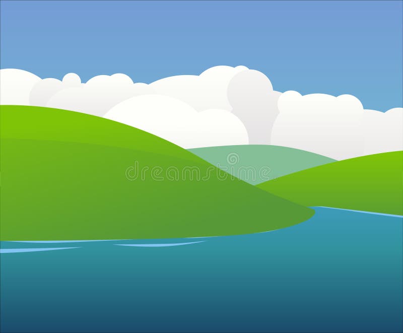 Irish Landscape stock vector. Illustration of hills, green - 49697292