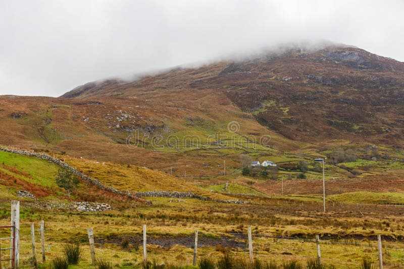 Irish landscape in winter stock photo. Image of grass - 67316452