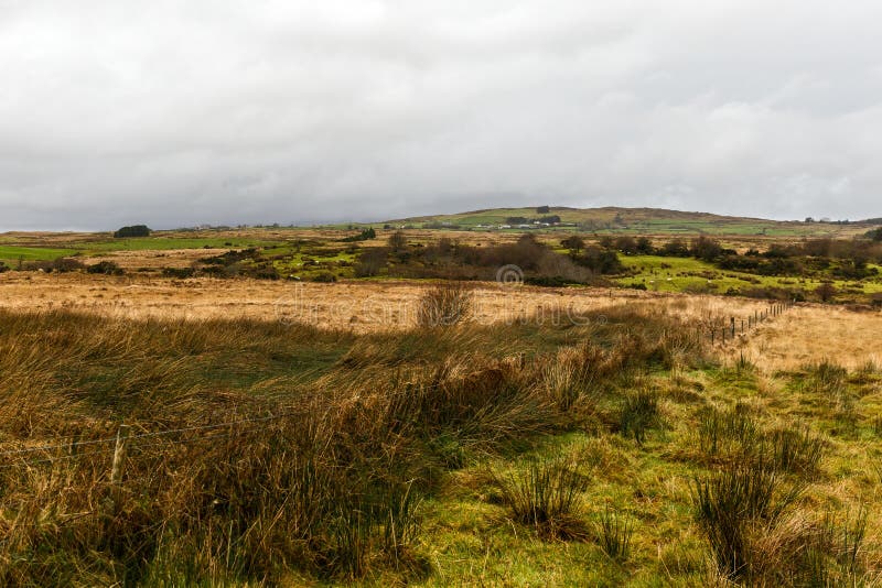 Irish landscape in winter stock image. Image of agricultural - 67733413